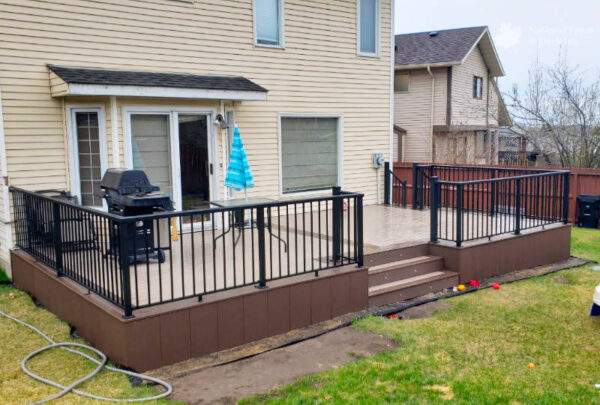 Timbertech Terrain Composite Decking in Rustic Elm and Sandy Birch