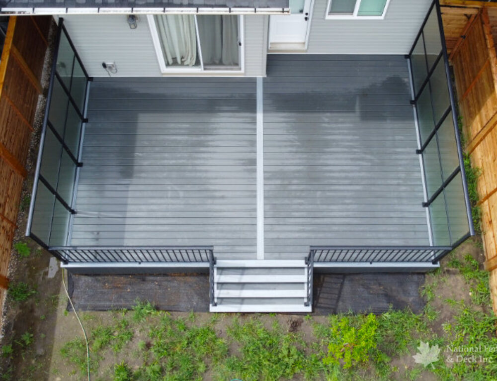 Trex Foggy Wharf Decking with Clam Shell Picture Framed Borders